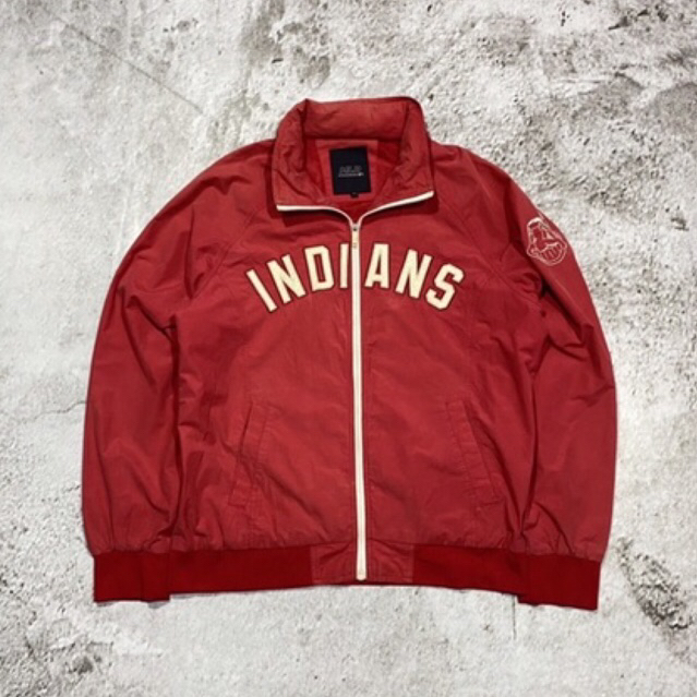 Jual indian MLB windbreaker jaket second thrift | Shopee Indonesia