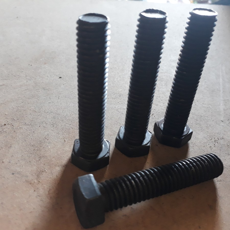 Jual Baut + Mur besi 1/2 x 2 1/2 /Hitam Nc/kunci 19/(per pcs) | Shopee ...