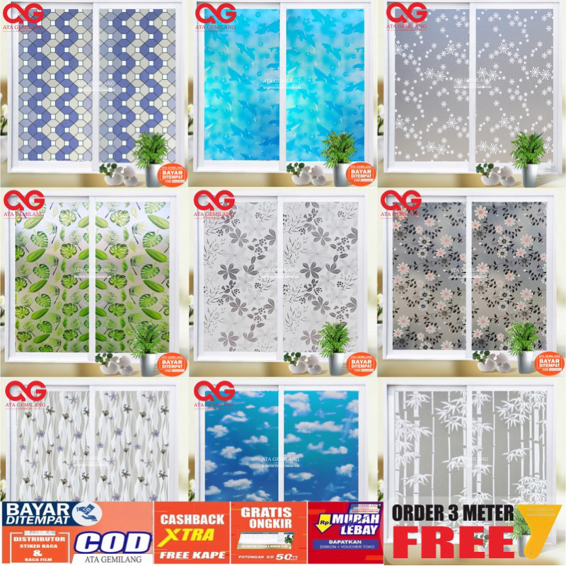 Jual Stiker Kaca Motif Untuk Dekorasi Rumah/Stiker Jendela/Stiker Kaca ...