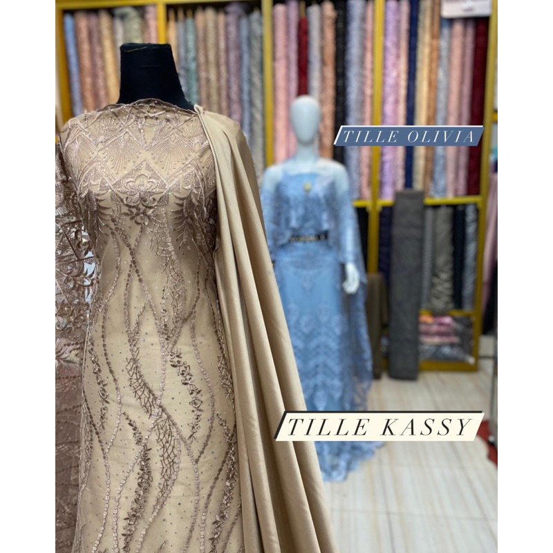 Jual brokat tille payet / tille lamaran / brokat payet / brukat pesta ...