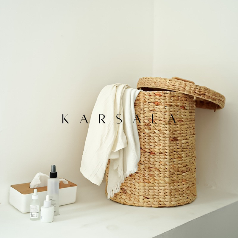 Jual KARSALA Hela Laundry Basket | Keranjang Laundry Anyaman Eceng ...
