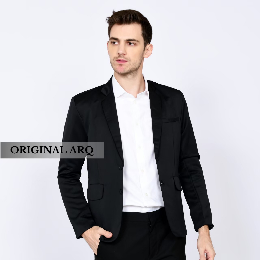 Jual Jas blazer pria model slimfit formal warna hitam kancing 2 terbaru terpopuler terlaris ...