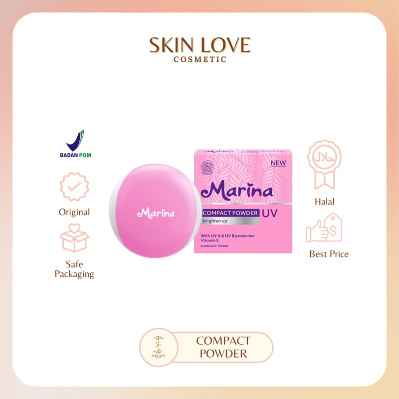 Jual Marina Compact Powder 12 gr UV | Shopee Indonesia
