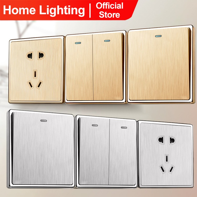 Jual Home Lighting Saklar / Sakelar Lampu Emas Gold/ Sakelar Lampu Abu ...