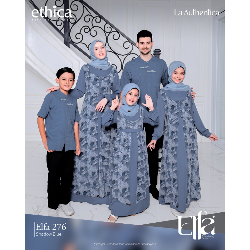 Jual Sarimbit Keluarga Ethica/Elfa 276 Shadow Blue/Kagumi 277 Shadow Blue/Kahfi 249 Shadow Blue ...