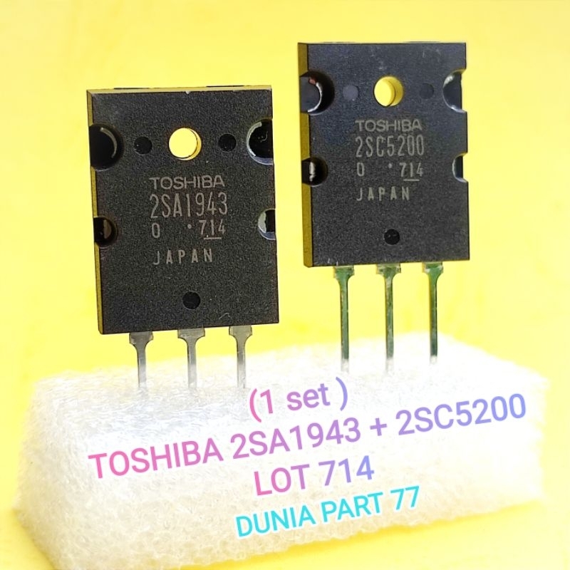 Jual (1 set) Toshiba 2sa1943 2sc5200 original ( lot 714 ) transistor 2sa1943 2sc5200 a1943 c5200 ...