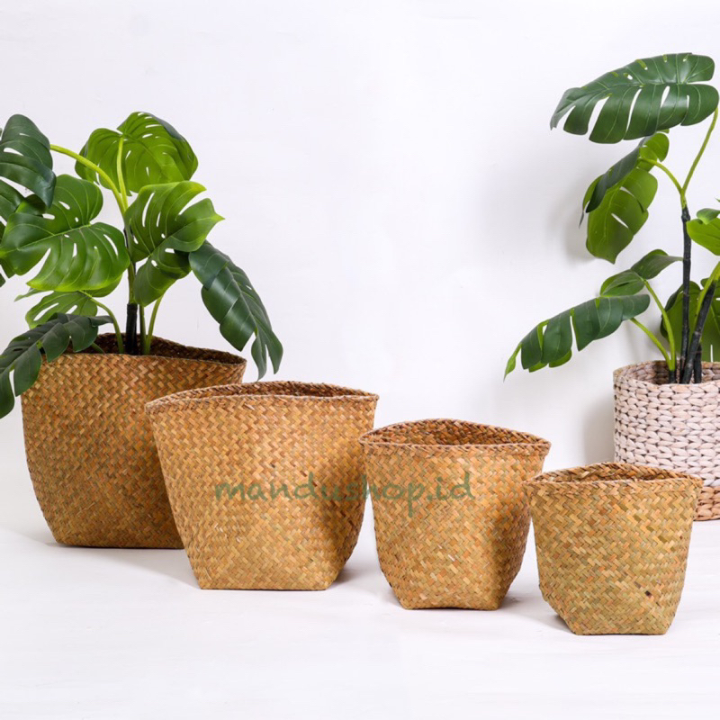 Jual Cover pot, Bakul Purun, Keranjang Anyam, Basket Purun | Shopee ...
