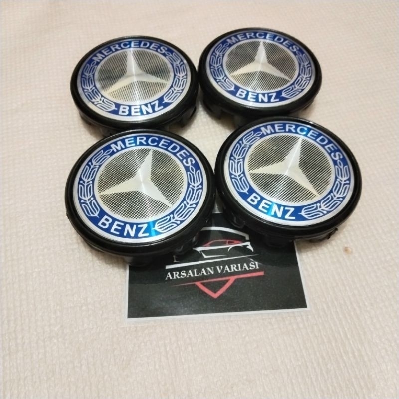 Jual dop roda tutup velg mobil mercy logo Mercedes benz diameter 7,5cm ...