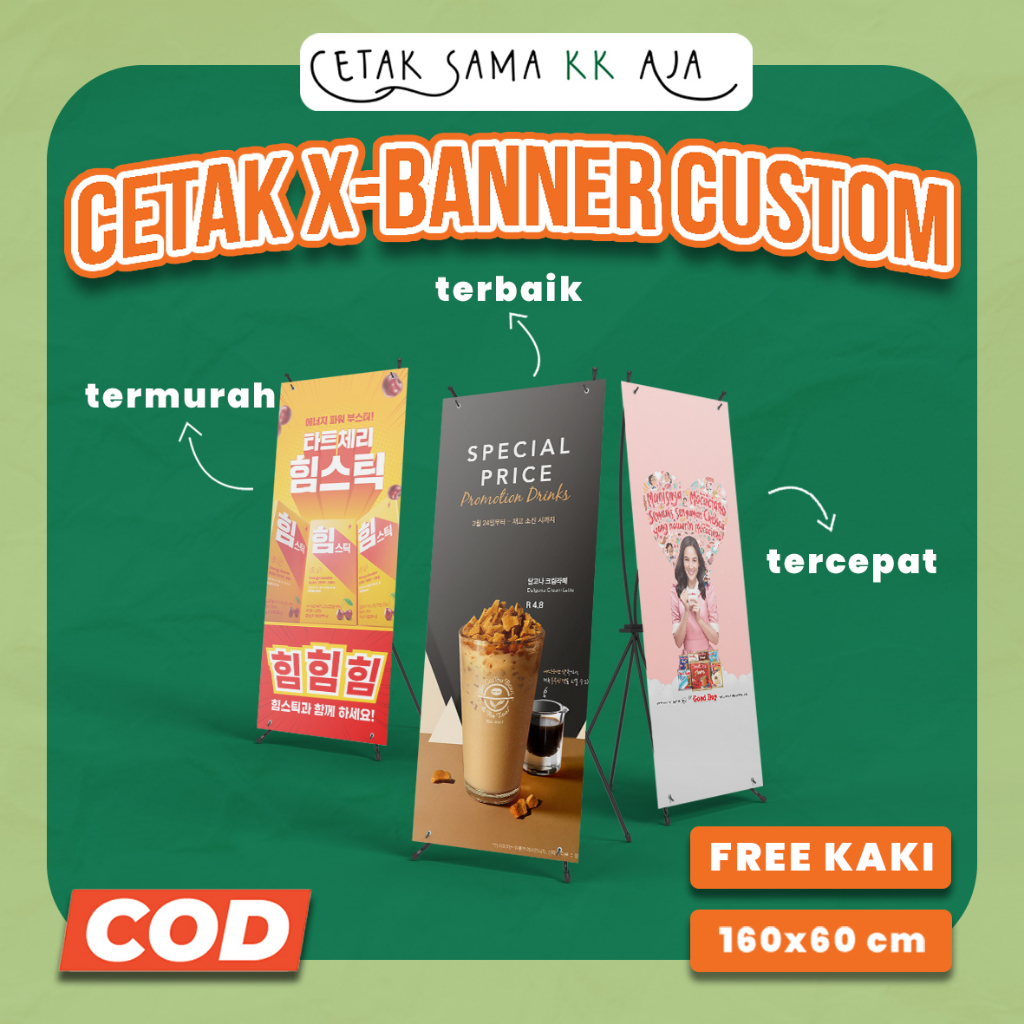 Jual [FREE KAKI] CETAK X-BANNER 60 X 160 CM TERMURAH ANTI AIR BISNIS ...