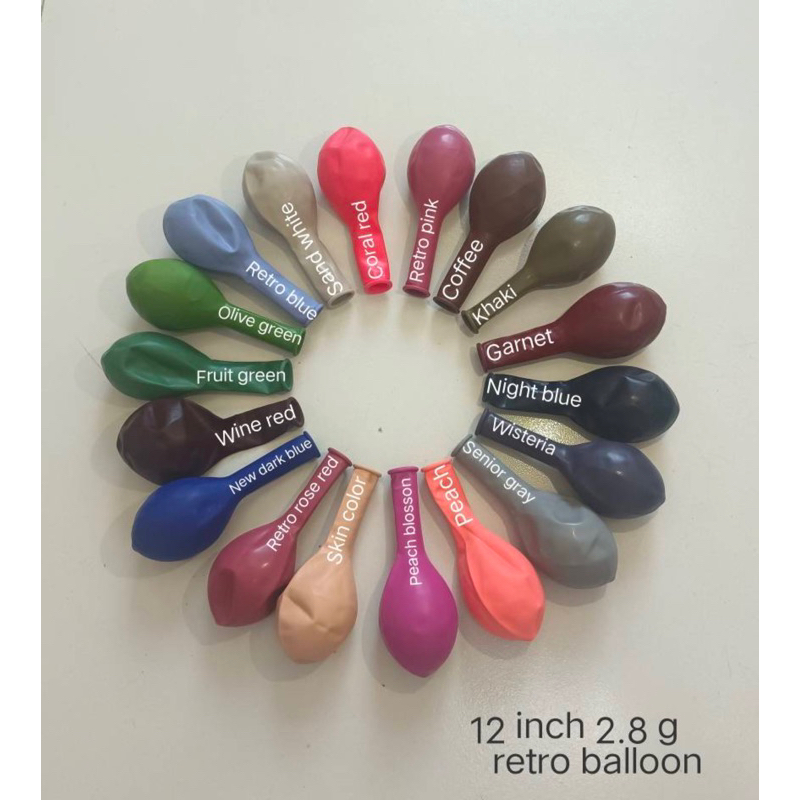 Jual [ 1 ] Balon Retro 12 inch / Balon Latex Retro / Balon Warna Retro ...