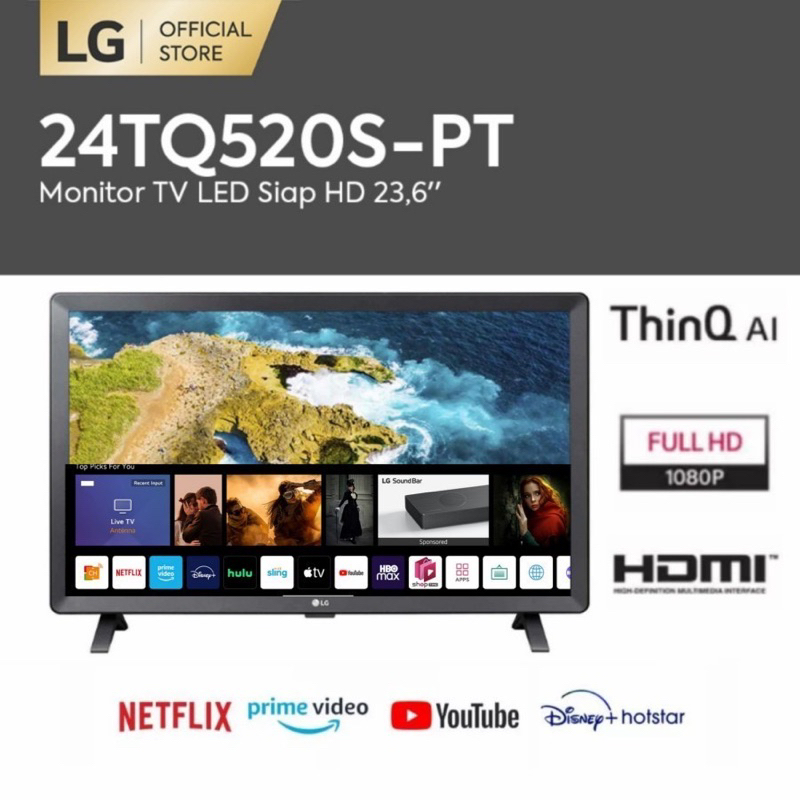 Jual TV LED LG 24" Inch 24TQ520S PT SMART TV YOUTUBE NETFLIX DIGITAL ...