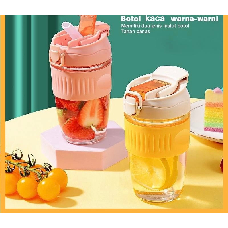 Jual Botol Minum Kaca Simple Elegan Water Bottle Cup for Coffee dan ...