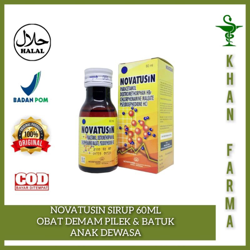Jual NOVATUSIN SIRUP 60ML OBAT DEMAM BATUK & PILEK DEWASA ANAK | Shopee ...