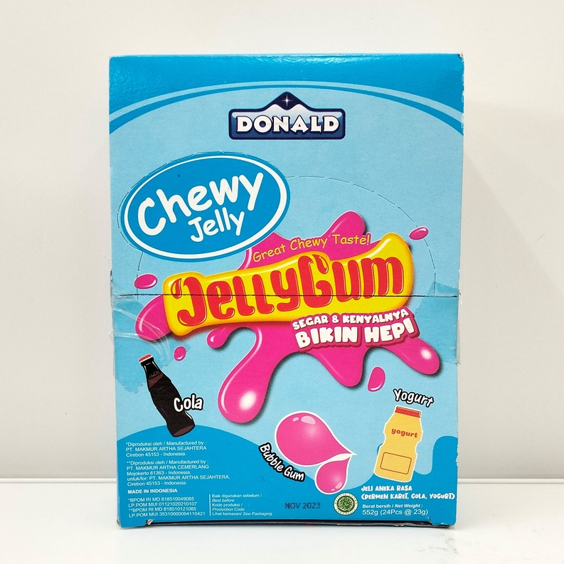 Jual donald chewy jelly gum blue 1box 24pcs | Shopee Indonesia