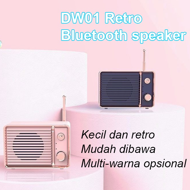 Jual DW01 Retro Bluetooth Speaker Travel Portable Wireless Speaker Mini Retro Style HIFI Stereo ...
