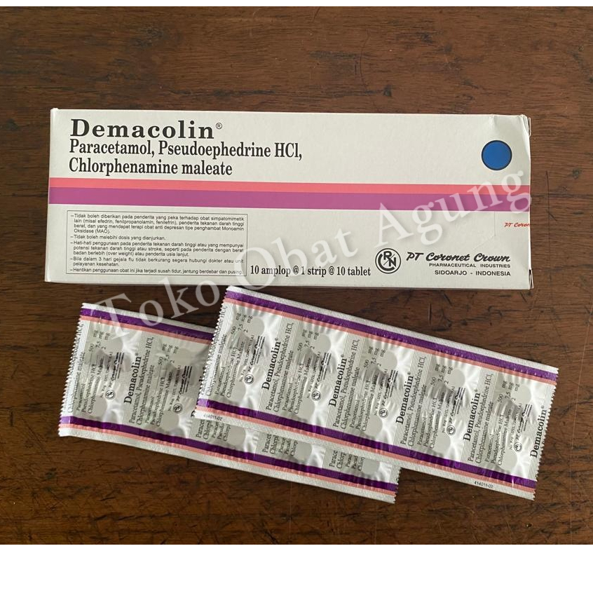 Jual Demacolin Tablet (1 Strip Isi 10 Tablet). Obat Flu, Batuk, Pilek ...