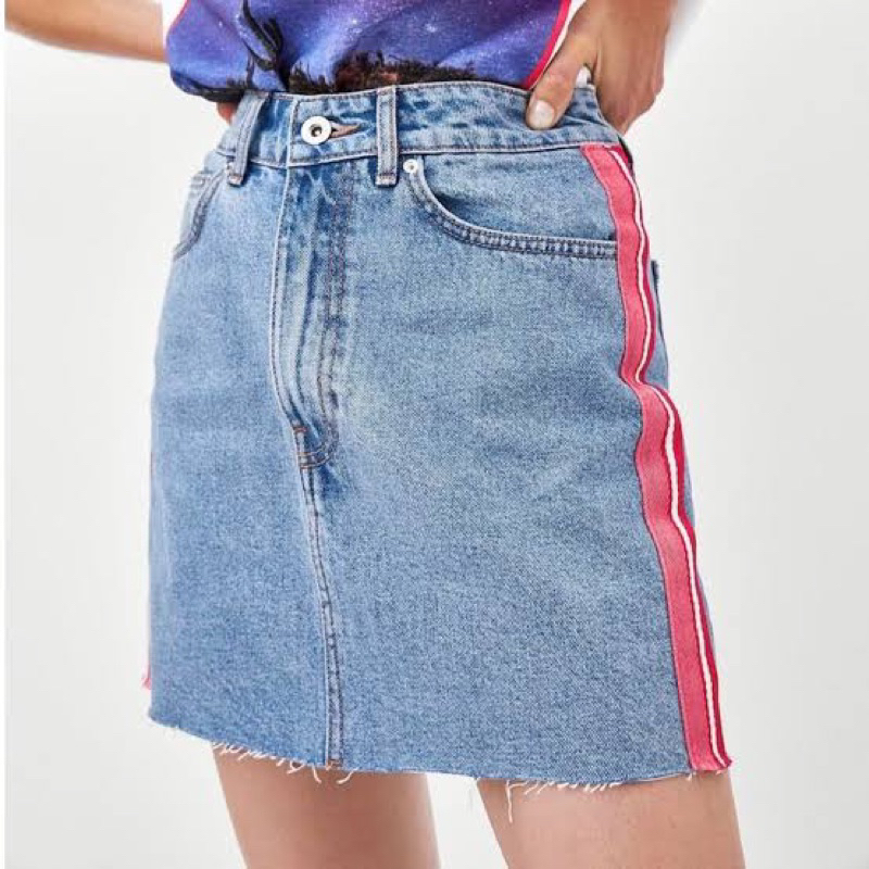 Jual Zara Denim Mini Skirt Korean | Pakaian wanita Denim Rok pendek ...