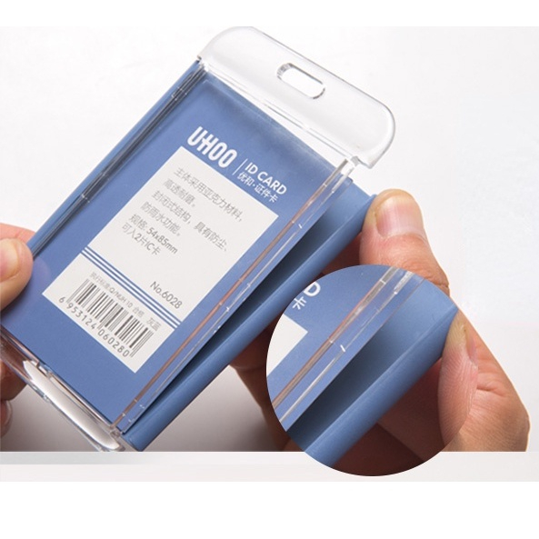 Jual JAFSO Transparent Plastic Card Cover Bank Bus Work Card ID Badge ...