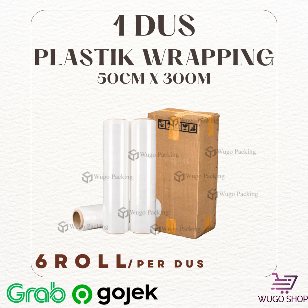 Jual Plastik Wrapping 50cm x 300m / 17 mikron Bening 1 Dus isi 6 Roll ...