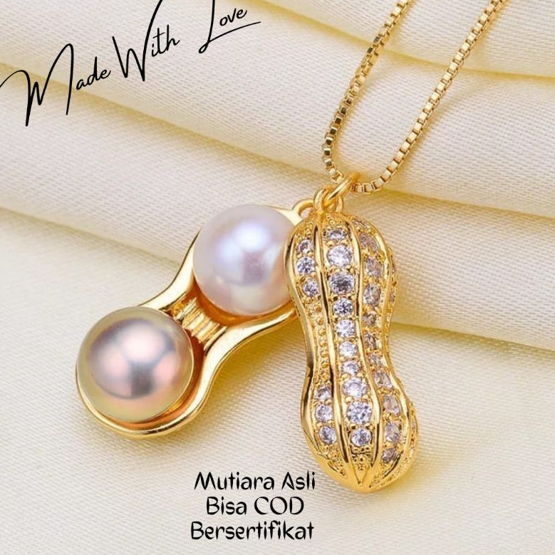 Jual Kalung Liontin Mutiara Asli Lombok Model Kacang|Kalung Fashion ...