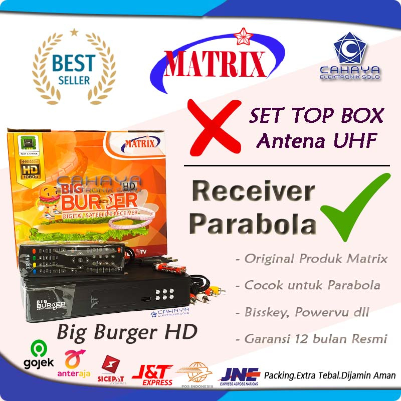 Jual Receiver PARABOLA Matrix Burger HD Mpeg4 FTA Powervu Bisskey ...