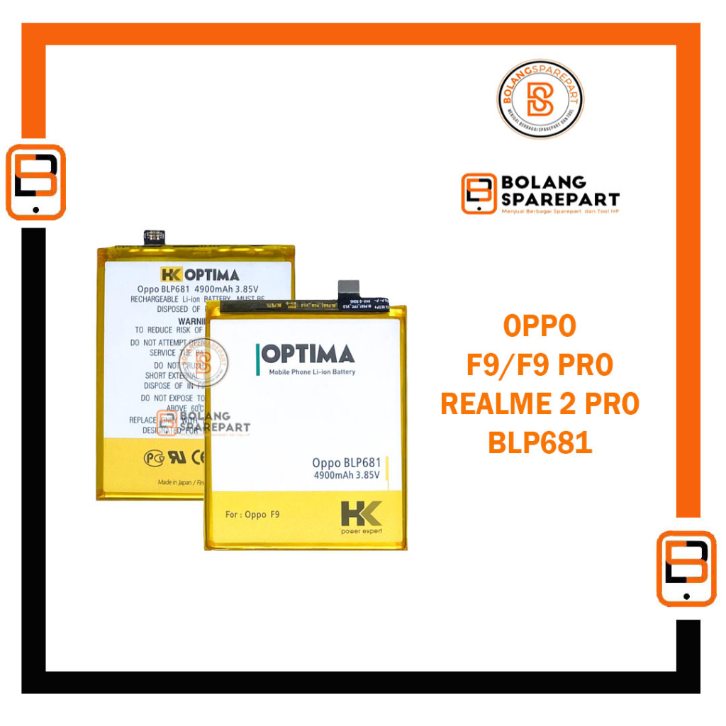 Jual BATERAI BATRE OPPO F9 / F9 PRO / R17 BLP681 HK OPTIMA DOUBLE IC ...