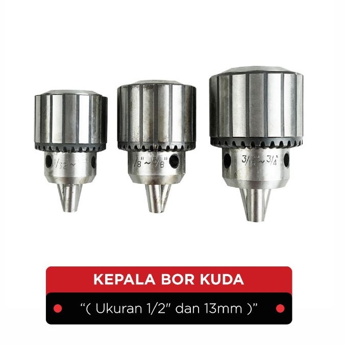 Jual Kepala Bor Duduk Cap Kuda ( Ukuran 1/2" dan 13mm ) Tanpa Drat ...
