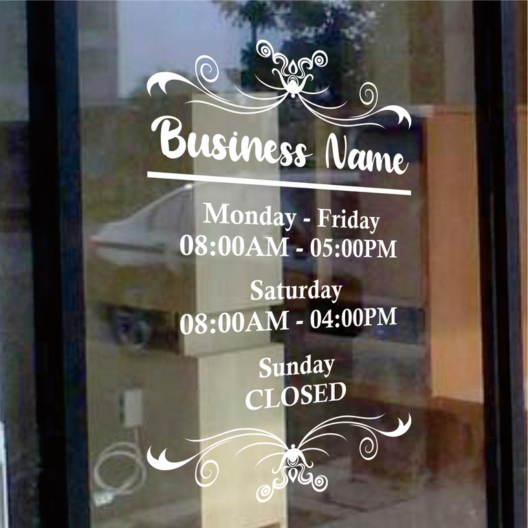 Jual Stiker Kaca Sticker Dinding Cafe Custom Jadwal Open Hours Buka ...