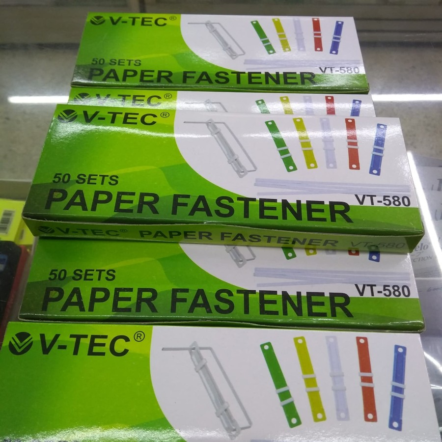 Jual V-TEC Paper Fastener Type VT-580 Warna [ISI 50 Pcs] | Shopee Indonesia