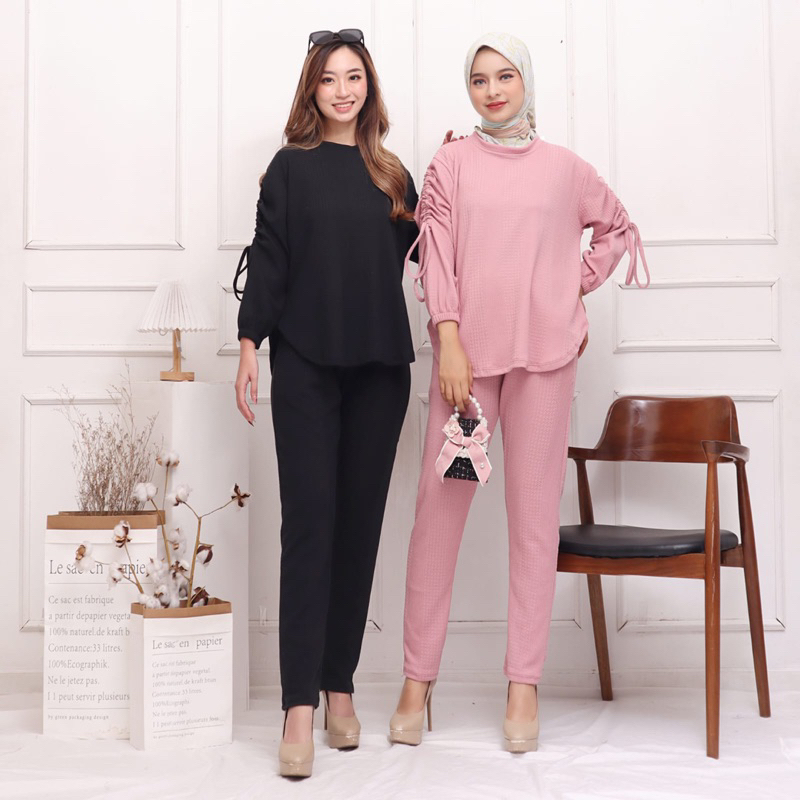 Jual SETCEL RAJUT RIB KNIT TEBAL ADEM TANGAN SERUT MELAR KODE JOY 02 ...