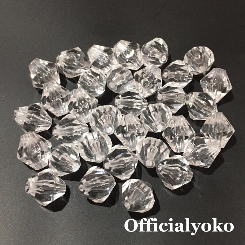 Jual Manik Crystal Diamond Putih Bening 10mm (15gram) | Shopee Indonesia