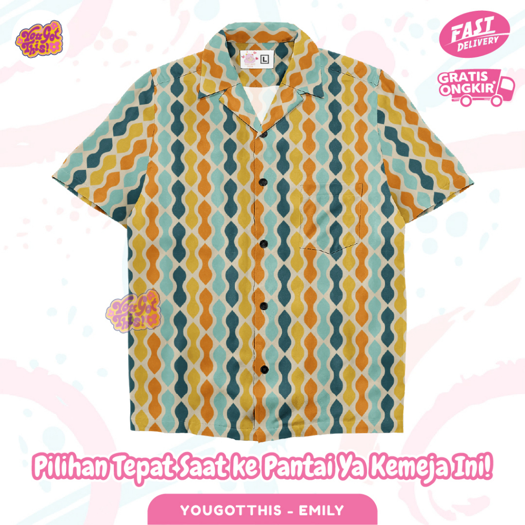 Jual YGT OFFICIAL - Kemeja Fullprint Oversized Pattern Abstract - EMILY ...