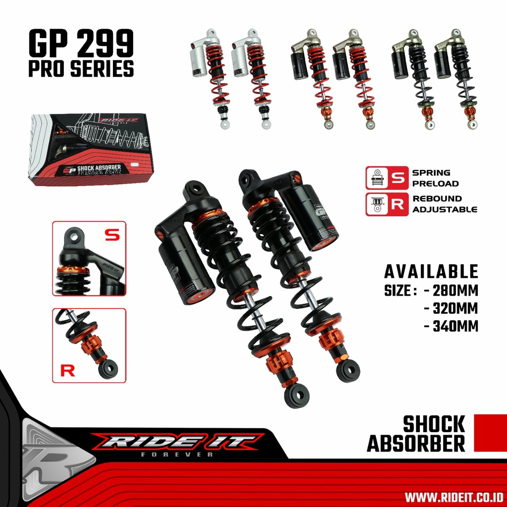 Jual Shock Ride IT GP- 299 360 mm Shockbreaker Tabung RideIT GP Pro ...