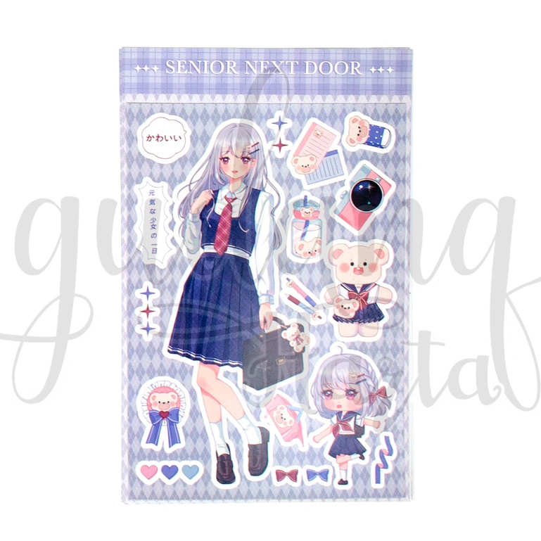 Jual Stiker Cute School Girl Sticker Motif Cewek Sekolah Lucu DIY ...