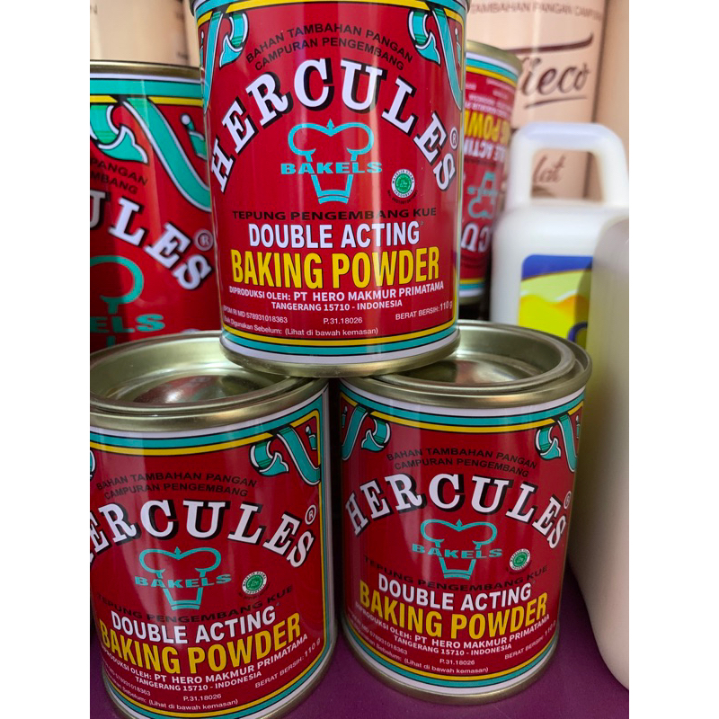 Jual Baking Powder Hercules Double Acting kemasan kaleng 110gr | Shopee ...
