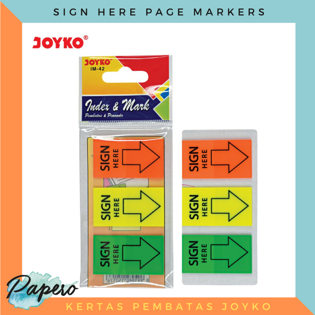 Jual Kertas Pembatas Joyko [IM-42] / Sign Here Index & Mark Page ...
