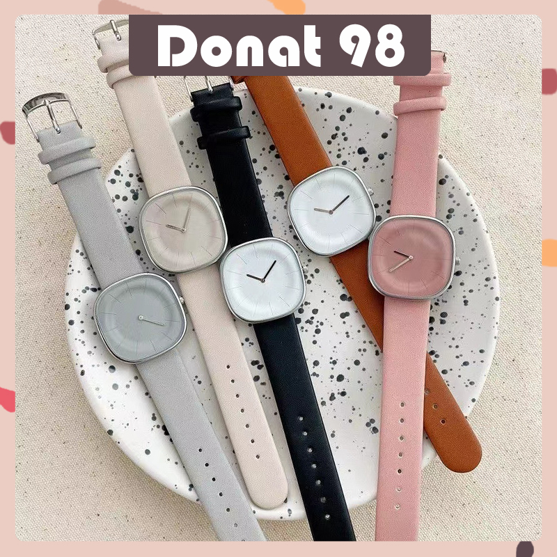 Jual Jam Tangan Casual Wanita Polos Analog Quartz Strap Pu Dial Persegi ...