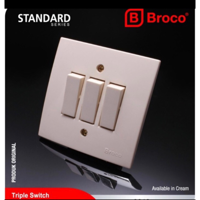 Jual Saklar Triple IB Broco 6613 New Gee Cream | Shopee Indonesia