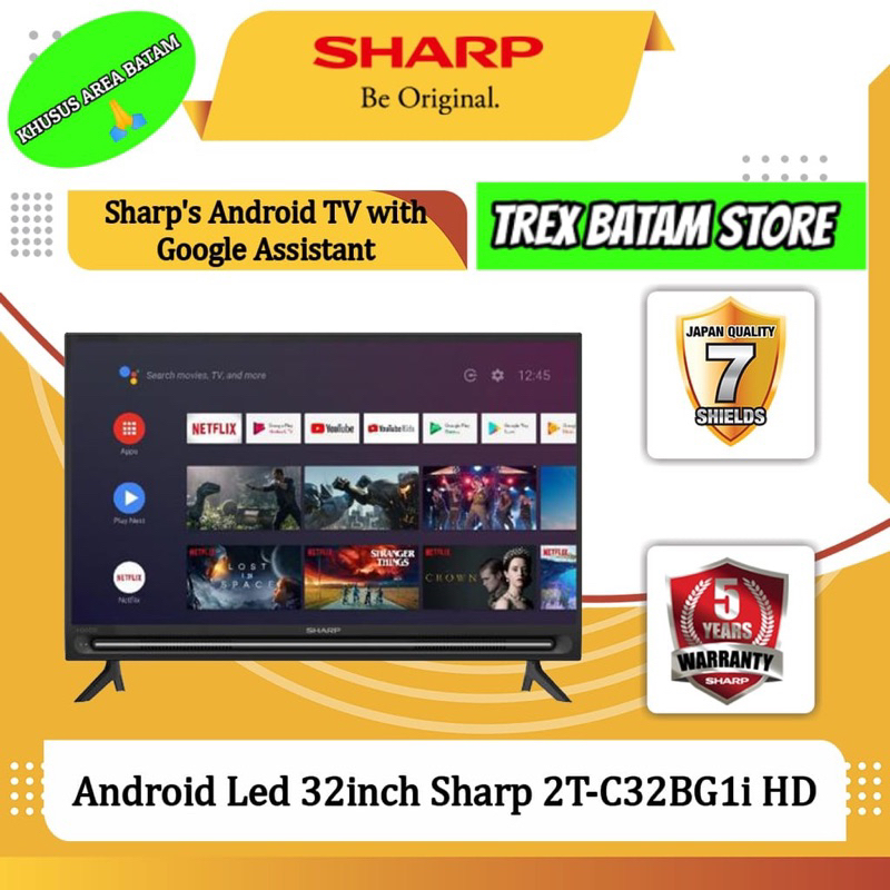 Jual SHARP 2T-C32BG1i ANDROID TV 32 INCH (BATAM) | Shopee Indonesia