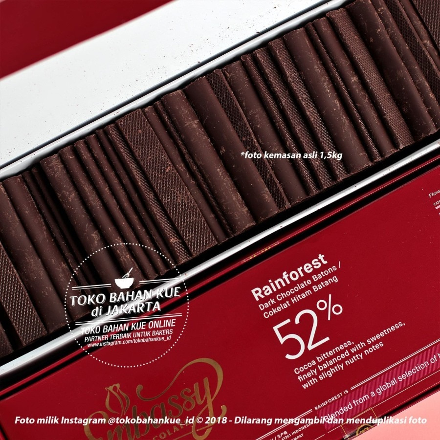 Jual Embassy Chocolate - Rainforest Stick 52% 500gr Dark Couverture ...