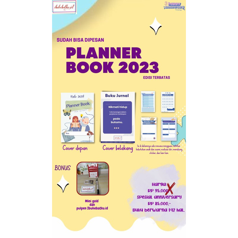 Jual PLANNER BOOK BONUS LOGAM MULIA PULPEN DAN KALENDER BUKU RENCANA ...