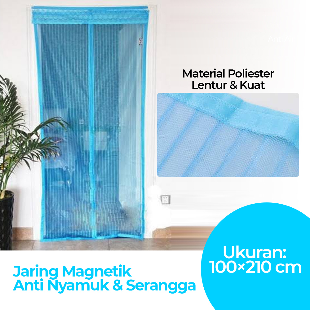 Jual Tirai Jaring Magnetik Anti Nyamuk Serangga Mesh Net Blue | Shopee ...