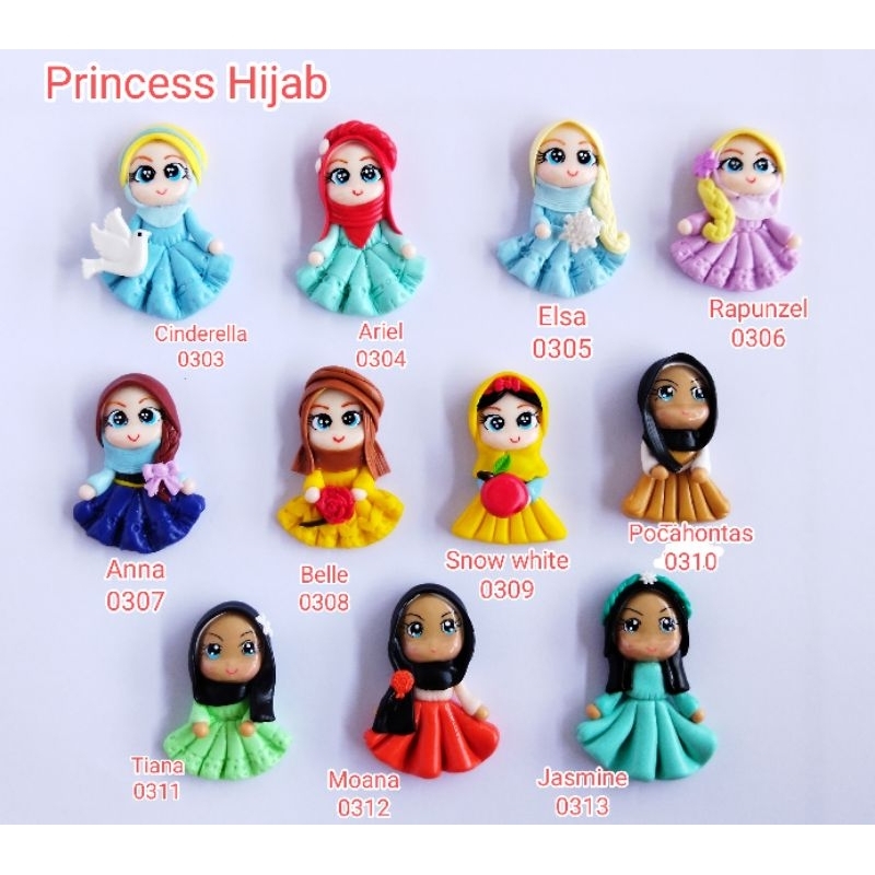 Jual Claydoll handmade/clay hijab/princess/clay/aplikasi clay/bow ...