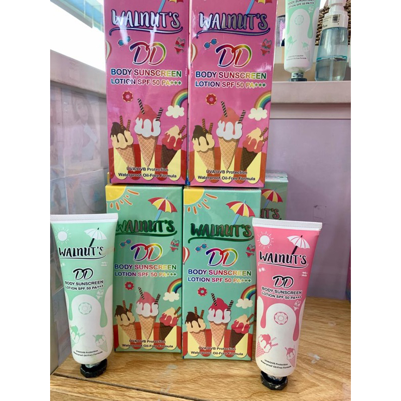 Jual WALNUT'S DD Body Sunscreen Lotion SPF 50 PA+++ | Shopee Indonesia