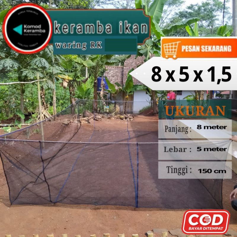 Jual keramba ikan 8x5x1,5 jaring apung hapa karamba ikan besar siap ...