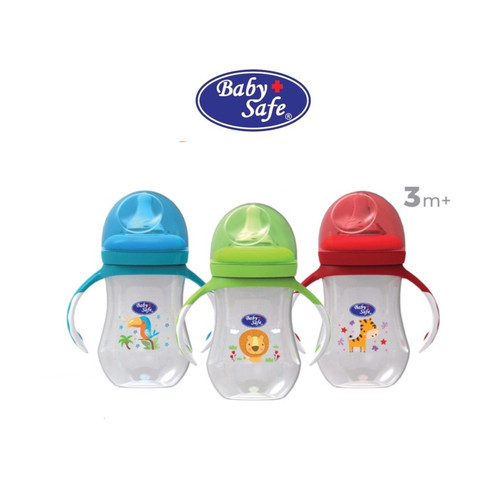 Jual Baby Safe Milk Flow System 3m+ Wide Neck Bottle With Handle 260ml ...
