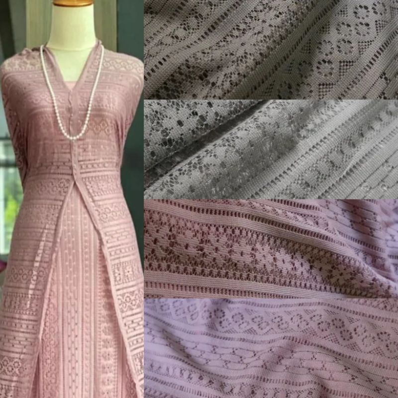 Jual Kain brokat lace motif salur bunga (harga per 0.5m) | Shopee Indonesia
