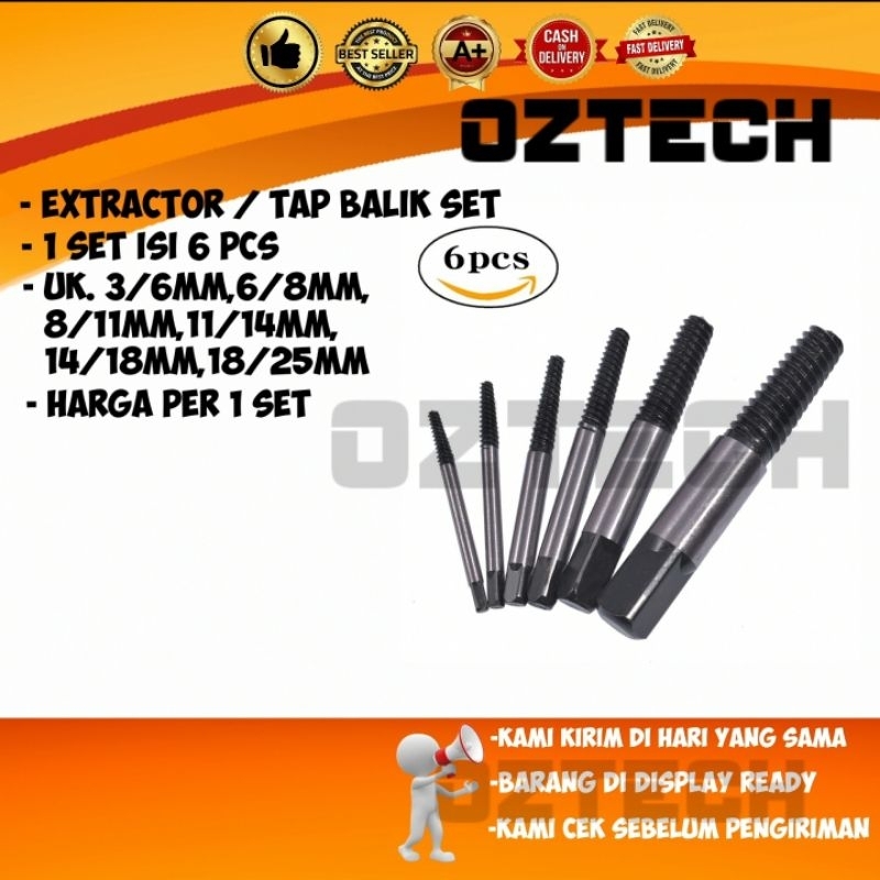 Jual Screw extractor / pembuka baut patah / tap balik set 6 pcs ...