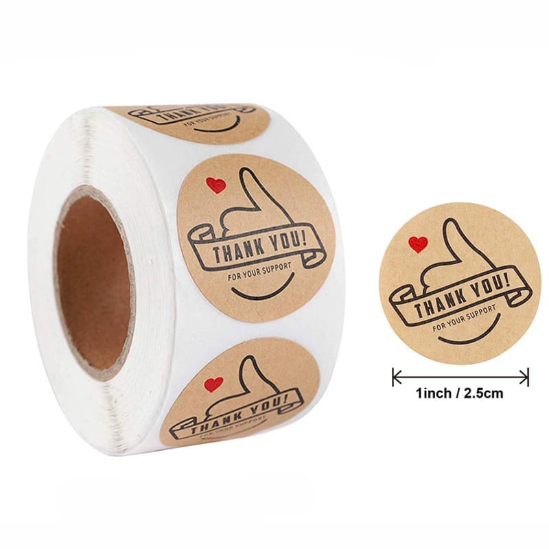 Jual JT88 - Sticker Thankyou Label Thankyou Motif Lucu 1 Roll Isi ...
