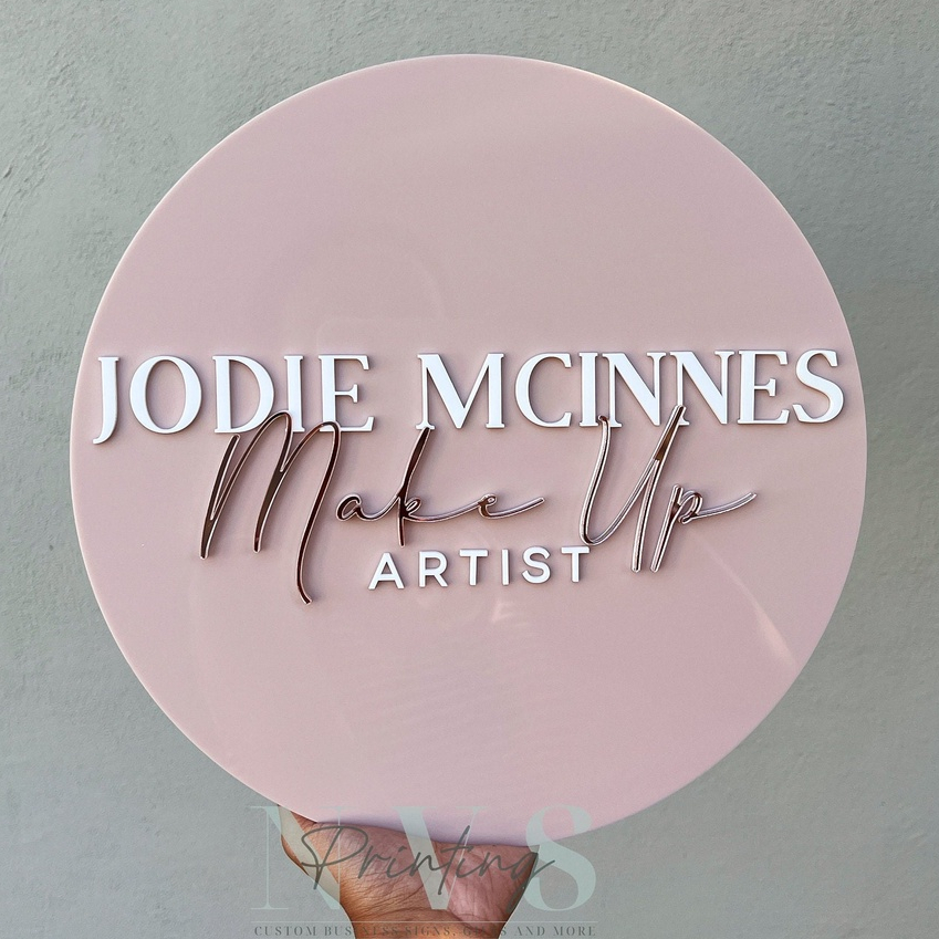 Jual Custom Papan Nama Akrilik,Tanda Logo Bisnis Bulat(TG 09) | Shopee ...